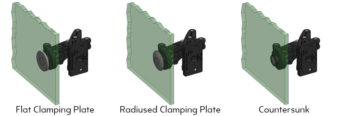 Hinge Door Mount for Glass - Single point fixing - Manfred Frank